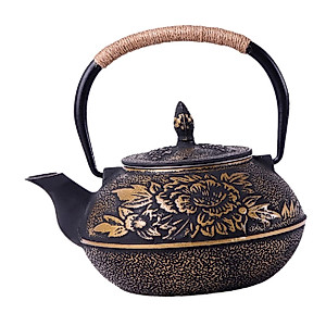 LINKANRUO Boil Teapot Coffee Percolator Stovetop Espresso Stovetop Coffee Espresso Machine Japanese Tea Pot Whistling Coffee Pot Filter Teapot Strainer Exquisite Cast Iron Teapot Tea Kettle Teapots