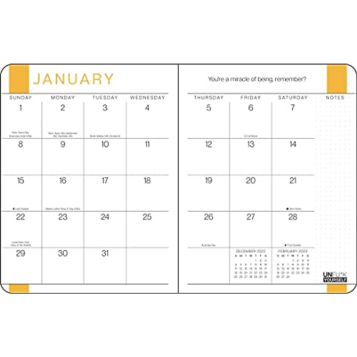 Unfu*k Yourself 12-Month 2023 Monthly/Weekly Planner Calendar: Get Out of Your Head and Into Your Life