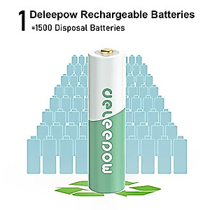 Deleepow 3200mAh Ni-MH AA Rechargeable Batteries High Capacity 8 Pack AA Batteries and 8-Bay AA AAA Individual Rechargeable Battery Charger