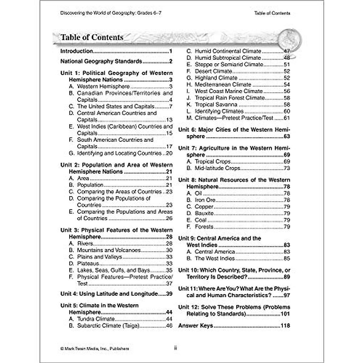 Mark Twain Geography Workbook for Grades 6-7, Western Hemisphere Geography Activity Book, 6th Grade & 7th Grade Geography for Kids, Classroom or ... (Discovering the World of Geography)