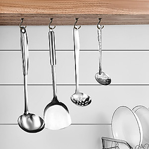 Svaitend 20 Pcs Screw Hooks, Pattern Carving Hooks Screw in Mug Hooks Metal Heavy Duty Screw Wood Wall Ceiling Hooks Plant Hooks Indoor Outdoor for Utensils Baskets Lights Wind Chimes Decor