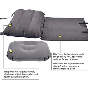 WERKON Multi-Purpose Portable Baby Travel Crib, Folds Down to The Size of a Water Cup.Toddler Airplane Travel Bed with Eye Mask and Earplugs,Travel Essentials Accessories for Kids(Gray)