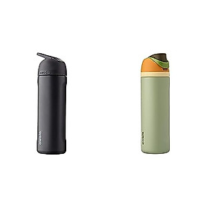 Owala Flip Insulated Stainless Steel Water Bottle with Straw for Sports and Travel, BPA-Free, 24-Ounce & FreeSip Insulated Stainless Steel Water Bottle with Straw for Sports