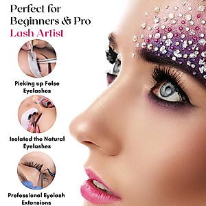 My Lash Tools Fiber Tip Lash Tweezers for Eyelash Extensions Pro Lash Tech Tweezer for Volume Lashes Stainless Steel Mink Lashes Fan Making Mega Volume Boot Lashing Tweezers (Black)