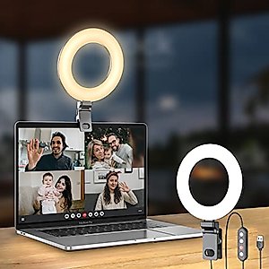 Weilisi 6.5'' Ring Light for Computer, 3 Light Modes Video Conference Lighting, Mini Ring Light for Laptop, Webcam Light, Zoom Light, Desk Ring Light, Selfie Ring Light