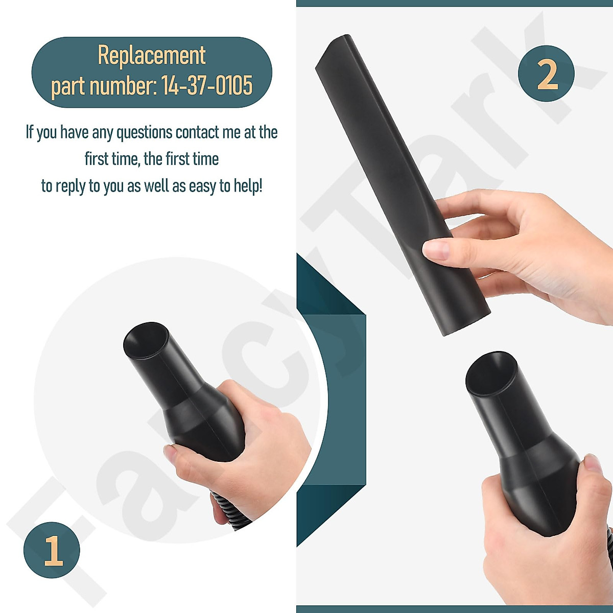 14-37-0105 18v/28v Wet/Dry Vac Hose Assembly for Milwaukee M18 Vacuum 0880-20 0970-20 w/Attachments Adapter Kit (Internal Storage)