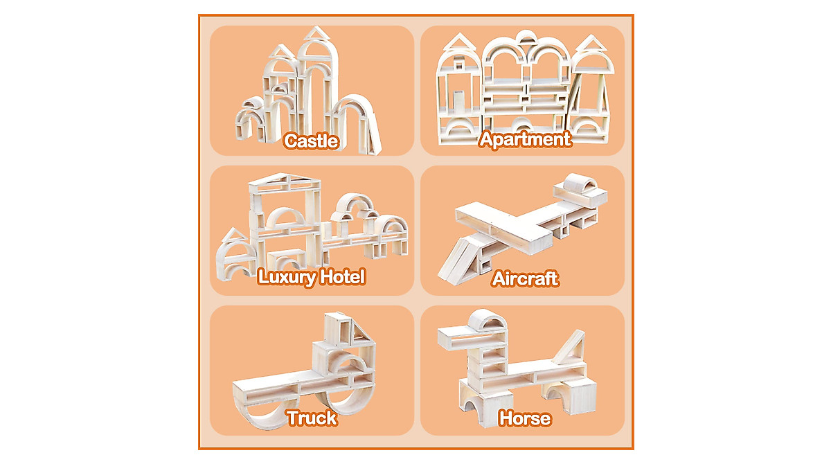 Xylolin 29-Piece Wooden Block Set for Kids