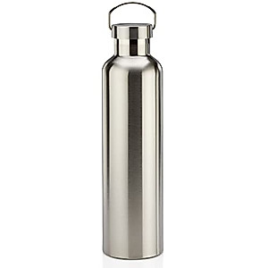 PARNOO Hot and Cold Thermos Bottle with handle 32oz, Triple Wall Vacuum Insulated Stainless Steel, 12 inch x 3.1/4 inch
