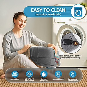 Weighted Heating Pad for Neck and Shoulders- 2.4lb Electric Neck Heating Pads for Neck Cramps Pain Relief, Heat Pads with 6 Heating Levels, 4 Auto-Off, Gifts for Women Men Mom Dad, 22"x22"