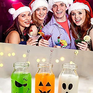 100 Pieces Disposable Plastic Round Top Crystal Swizzle Sticks Glitter Plastic Swizzle Sticks Cocktail Coffee Drink (Silver, Gold, Red)