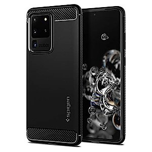 Spigen Rugged Armor Designed for Samsung Galaxy S20 Ultra Case/Galaxy S20 Ultra 5G Case (2020) - Matte Black