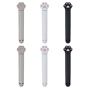 Ctpeng Cute Bag Sealer,Reusable Cat Chip Clips for Keeping Crisp,Bag Clip for Bread Snack Chips Sugar,Airtight Seal on Food Storage Bags(Paw,6PCS)