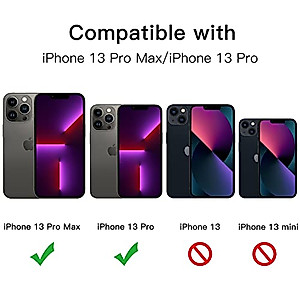 JETech Camera Lens Protector for iPhone 13 Pro 6.1-Inch and iPhone 13 Pro Max 6.7-Inch, 9H Tempered Glass Metal Individual Ring Cover, HD Clear, 3-Pack (Graphite)