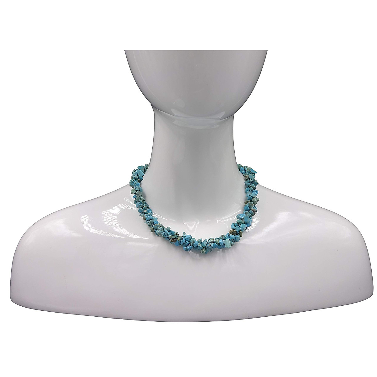 MGR MY GEMS ROCK! Multi-strand Blue Magnestie Turquoise Collar Torsade Statement Necklace.