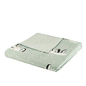 Sleep Philosophy True North Cozy Flannel Duvet Cover 100% Cotton Flannel Novel Adorable Animal Print, All Season Comforter Cover Bedding Set with Sham, King/Cal King, Aqua Penguin 3 Piece