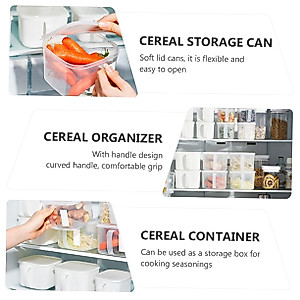 KICHOUSE 2pcs Storage Box with Handle Stackable Storage Bins Storage Drawers Plastic Clear Storage Bin with Lid Rice Airtight Containers Freezer Storage Organizer Pe Oatmeal Fruit re-usable