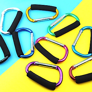 Stroller Hooks by Baby,Large Stroller Hooks for Mommy, 2 pcs Carabiner Stroller Hook Organizer for Hanging Purses, Diaper Bag, Shopping Bags. (Black)