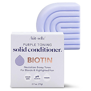 Kitsch Purple Conditioner Bar for Treated & Grey Hair, 2.7oz - Made in US, Toning Purple Bar Conditioner for Blonde, Grey & White Hair, Removes Brass & Yellow Undertones, Paraben Free