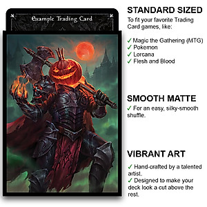 Fantasy North - The Pumpkin King - 100 Smooth Matte TCG Trading Card Sleeves - Fits Magic MTG Commander Pokemon and Other Card Games - Playing Card Sleeves