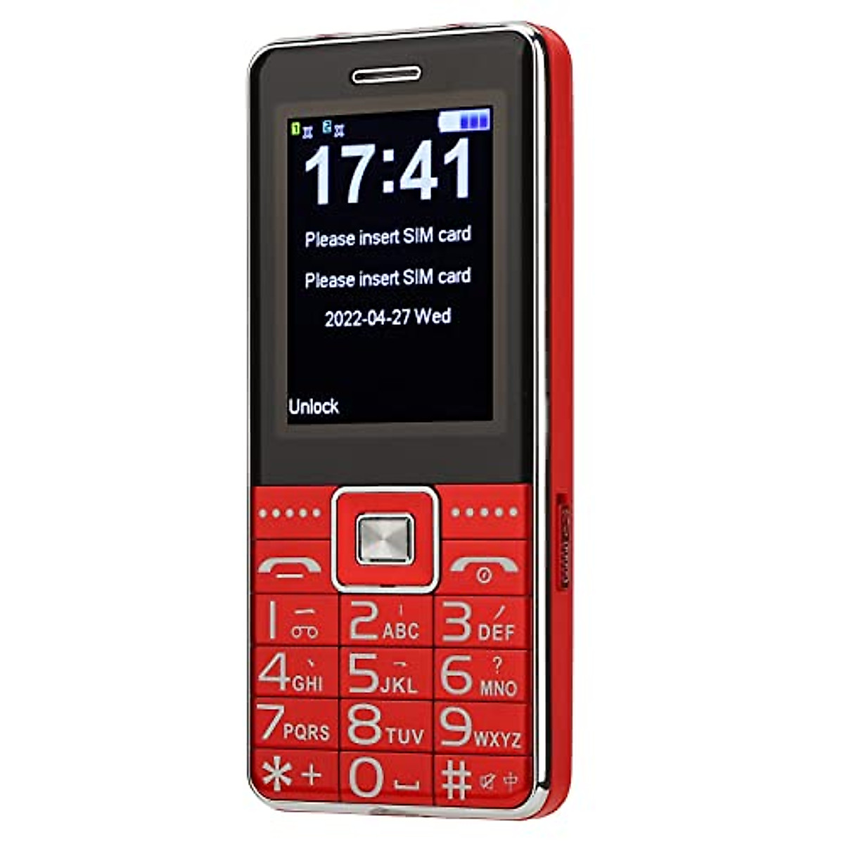 G600 Unlocked Cell Phone for Senior, 2G GSM Unlocked Mobile Phone, 6800mah, Dual SIM Senior Phone Unlocked with Big Button Loud Voice (Red)