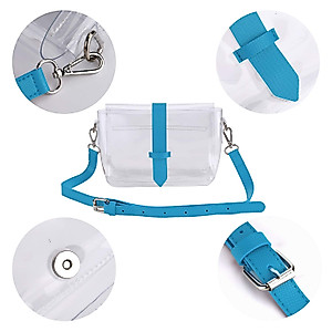 MOETYANG Womens Transparent Clutch Clear Purse Crossbody Shoulder Bags with Removable Shoulder Strap
