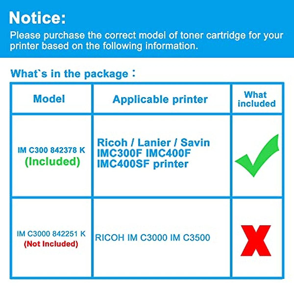 LCL Compatible Toner Cartridge Replacement for Ricoh IM C300 C400 842378 IMC300F IMC400F IMC400SF (1-Pack Black)