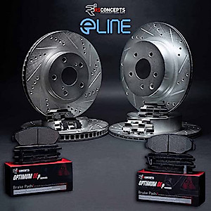 R1 Concepts Front Rear Brakes and Rotors Kit |Front Rear Brake Pads| Brake Rotors and Pads| Optimum OEp Brake Pads and Rotors| Hardware Kit|fits 2018-2021 Ford Expedition, F-150; Lincoln Navigator