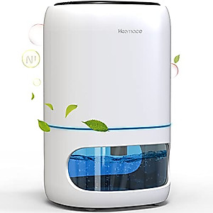 Hoomace Small Dehumidifiers for Bedroom w/Air Purifying Function, 1000ml/35oz for 2500 Cubic Feet (260 sq ft) with 7 Colorful LED Lights - Timer Set - Negative Ions - Below 30dB, Auto Shut-Down