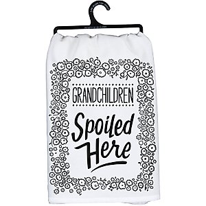 Primitives by Kathy Decorative Kitchen Towel - Grandchildren Spoiled Here, 28" x 28"
