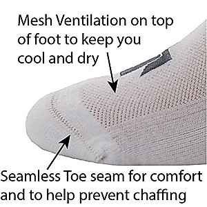 Pree Premium Technical Low-Cut Running Socks for Adults (2-pack), White, Medium