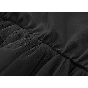 JNKLWPJS Girls Tutu Dress Toddler Ruffle Sleeve Princess Party Tulle Sundress Black 100CM