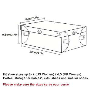 kilofly 15 Kids Women Smart Storage Containers Foldable Clear Shoe Box Set