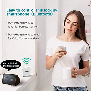 Narpult Fingerprint Smart Lock, Keyless Entry Door Lock, Electronic Deadbolt Door Lock, Bluetooth Keypad Digital Lock - App Control, Biometric, Fobs, Passcodes and Keys. - Satin Nickel
