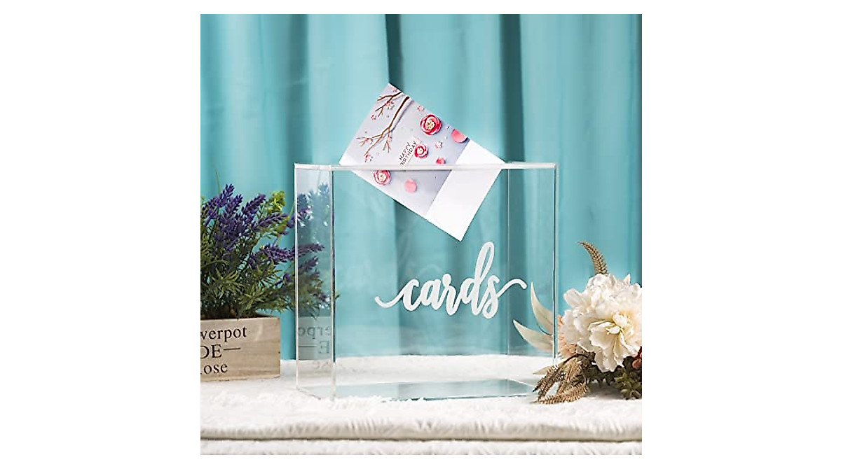 Elegant 10-Inch Acrylic Card Box for Weddings & Events