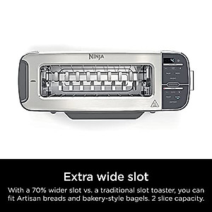 Ninja ST101 Foodi 2-in-1 Flip Toaster, 2-Slice Capacity, Compact Toaster Oven, Snack Maker, Reheat, Defrost, 1500 Watts, Stainless Steel (Renewed), 2-Slice Compact Oven Capacity