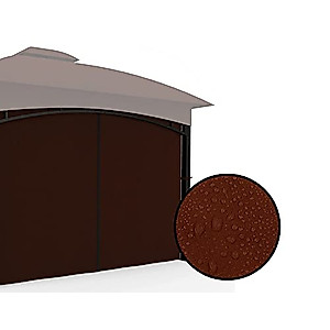 COZYVIDA Gazebo Universal Replacement Privacy Curtains 4-Panels sidewall with Zipper (ONLY Curtain) (10' x 10', Coffee)
