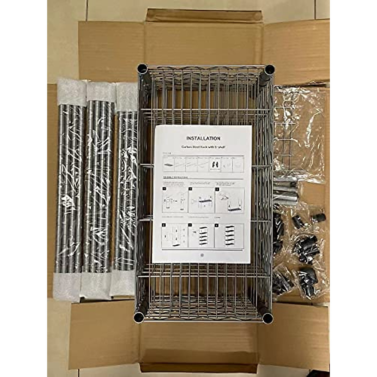 MACRO GLOBE 5-Tier Changeable Assembly Carbon Steel Standing Shelf Units,Heavy Duty Shelving Unit(350 lbs Loading Capacity),Wire Shelving Unit for Home&Kitchen,Size 21.25" x 11.42" x 59.06"(Silver)