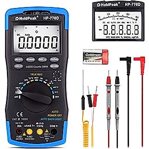 Digital Multimeter AP-770D TRMS 40000Counts Multimeter Tester Autoranging Voltmeter Ammeter with High Precision for NCV AC/DC Voltage Current Resistance Capacitance Frequency Diodes hFE Temperature