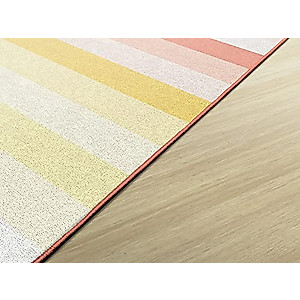 Flagship Carpets Schoolgirl Style Simply Safari Sunset Stripes Classroom Area Rug for Indoor Classroom Learning or Kid Bedroom Educational Play Mat, 5'x7'6"