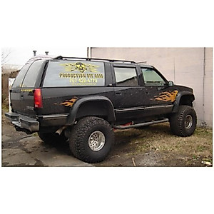 Bushwacker Cutout Pocket/Rivet Style Rear Fender Flares | 2-Piece Set, Black, Smooth Finish | 40010-11 | Fits 1988-1999 Chevrolet C/K 1500, R2500; 1997-1999 Tahoe; 1995-1997 Yukon; 1992-1994 Blazer