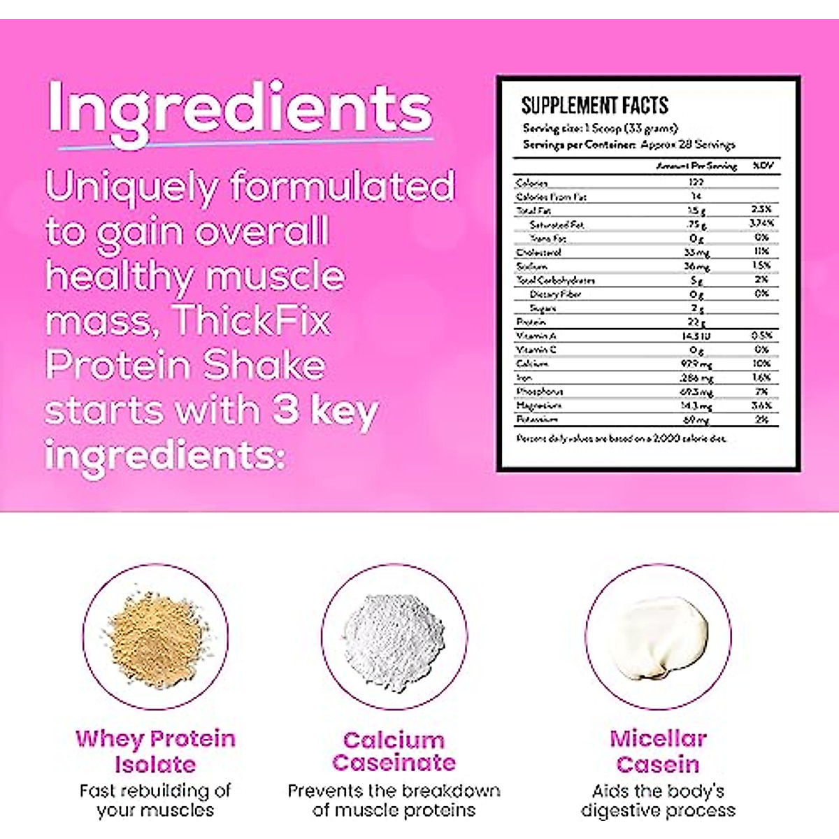 Gluteboost ThickFix Curve Enhancing Weight Gainer Shake - Grass-Fed Whey Protein Powder with Amino Acids - Increase Curves and Muscle Mass - Volumizer Supplement for Women - Creamy Vanilla