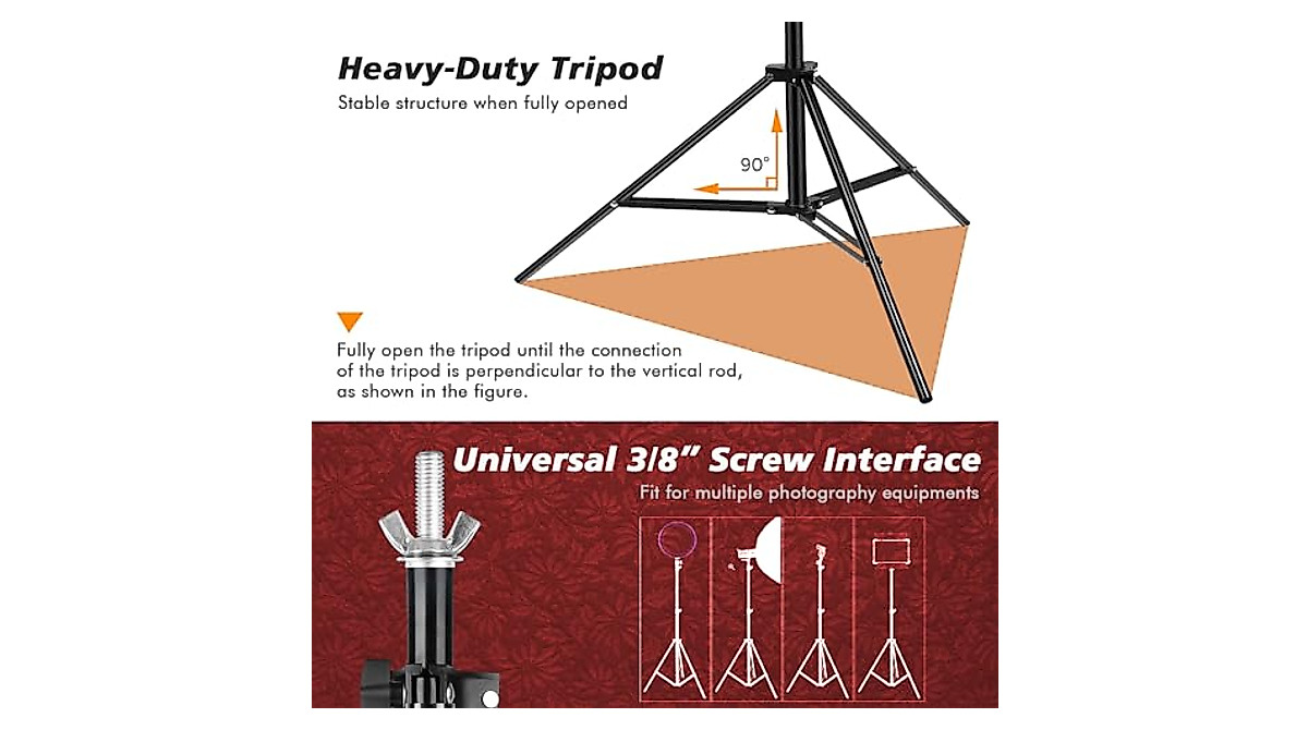 8.5x10ft Adjustable Photo Studio Backdrop Stand Kit