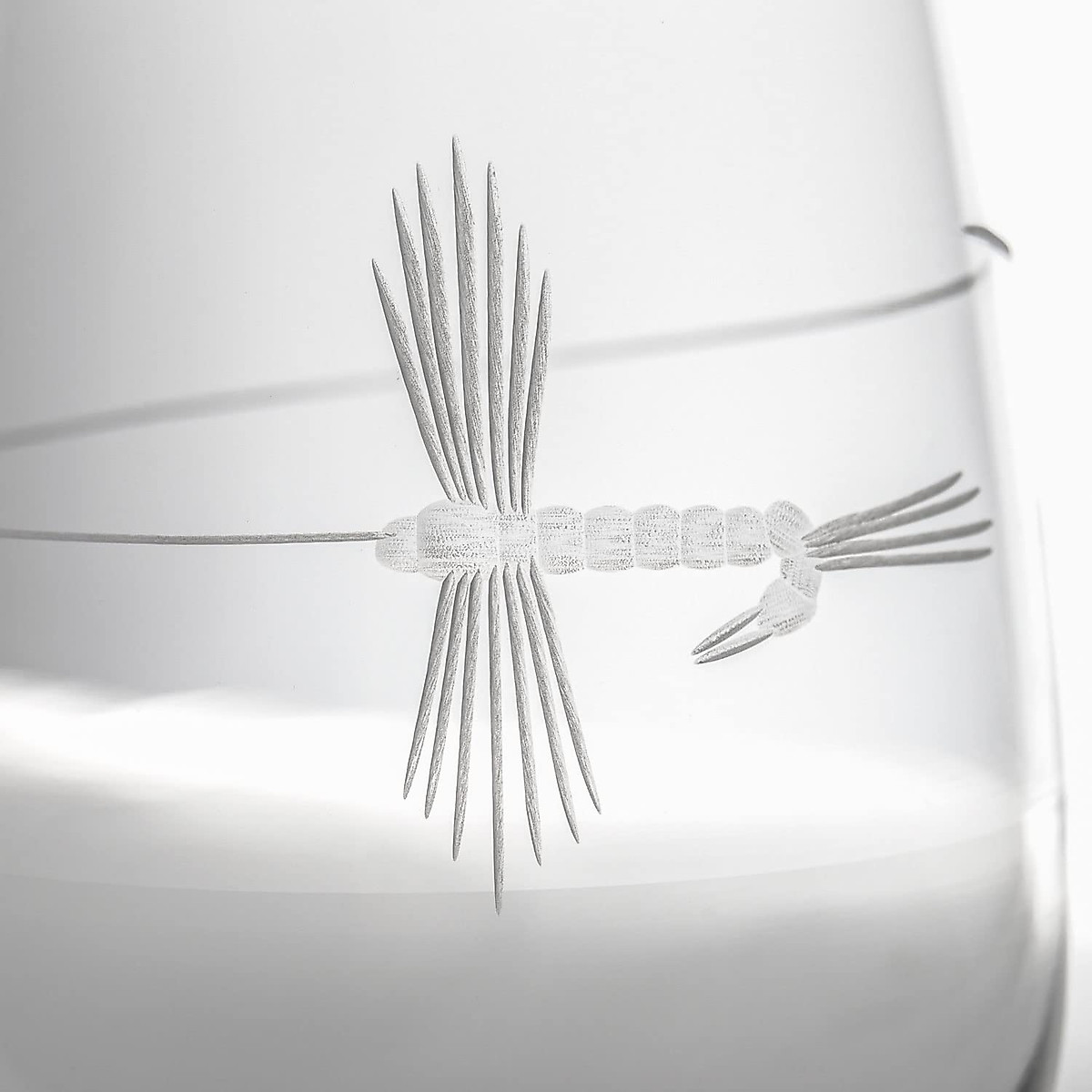 Rolf Glass | Fly Fishing All Purpose Wine Glass 18 Ounce | Set of 4 | Large Wine Glasses | Lead-Free Crystal Glass | Engraved All Purpose Wine Glasses | Made in the US | Outdoor Lifestyle