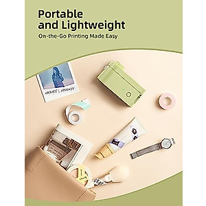 Makeid Label Maker Machine with Tape - Compatible with 9/12/16mm Waterproof Tape, Portable & Rechargeable Label Makers with Built-in Cutter Wireless Label Printer Compatible with Android & iOS Devices