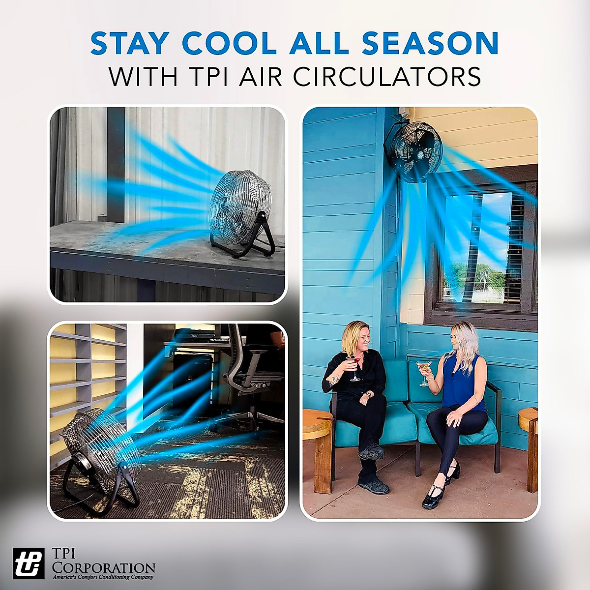 TPI PM18S Outdoor Rated Self-Contained Power Mister, Stand Alone, Medium Pressure, 18" Blade Size, 120-Volt with GFCI Plug