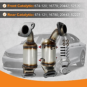 ARSTAK Front and Rear Catalytic Converter Fits for Dodge Grand Caravan, Journey, Avenger, for Chrysler Town & Country, 200, for R-outan & Ram C/V, 3.6L 2011-2019 (1 Pair)