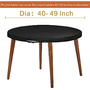 INWILD Outdoor Round Table Cover, Tear Resistant, Heavy Duty Weatherproof, UV Resistant, Patio Round Table Cover, Fits Round Patio Furniture up to 40"-49" Diameter (Black)
