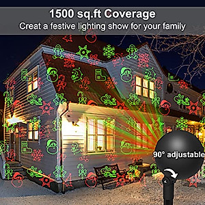 Christmas Lights Projector Laser Light Xmas Spotlight Projectors Waterproof Outdoor Landscape Spotlights for Holiday Halloween Yard Decorations