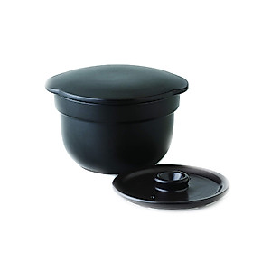 Nishinihon Pottery Rice Pot, Black, 43.3 fl oz (1,100 ml), Arita Ware Hitsu Rice