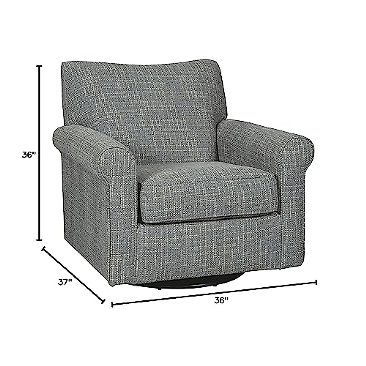 Signature Design by Ashley Renley 360-Degree Swivel Glider Nursery Accent Chair, Gray